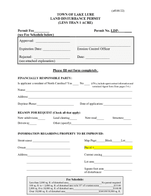 Fillable Online LAND DISTURBANCE PERMIT Fax Email Print - pdfFiller