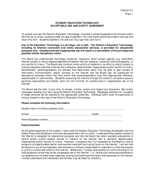 Fillable Online student education technology acceptable use Fax Email ...