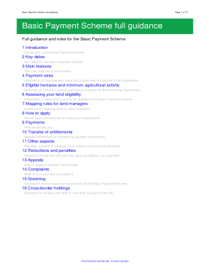 Fillable Online The basic payment - Agriculture and rural development ...