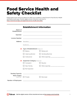 Fillable Online Health Inspection Checklist TemplateFree Download Fax ...