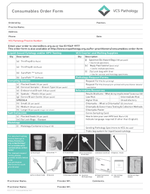 Fillable Online Vcs Pathology Order Form - Fill Online, Printable ...