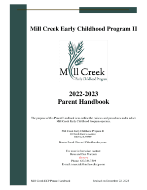 Fillable Online Mill Creek Early Childhood Program Family & Child ...