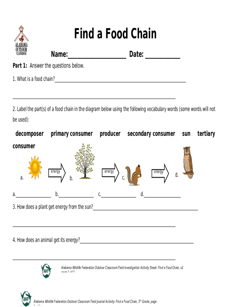 Find a Food Chain Doc Template | pdfFiller