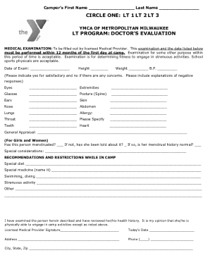 Fillable Online DOCTOR'S EVALUATION FORM Fax Email Print - pdfFiller