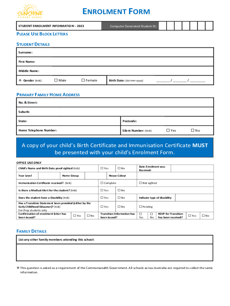 Fillable Online Online Student Enrollment Form Template Fax Email Print - pdfFiller