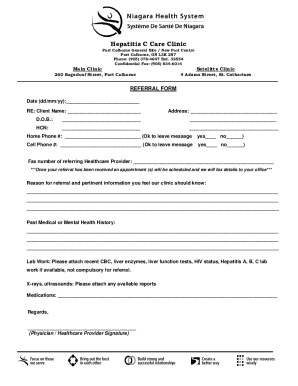 Fillable Online Hepatitis C Care Clinc Referral Form Fax Email Print ...
