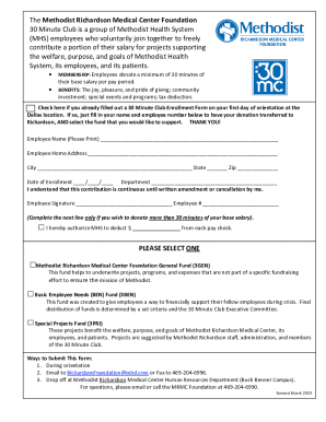 Fillable Online PLEASE SELECT ONE The Methodist Richardson Medical Center ... Fax Email Print ...