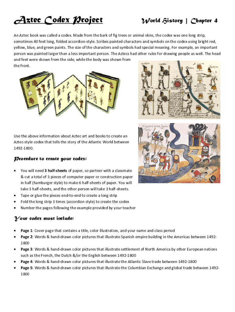 Fillable Online Aztec Codex Project World HistoryChapter 4 Fax Email ...