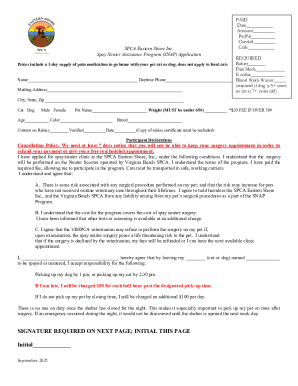 Fillable Online Spay-Neuter Assistance Program: Home Fax Email Print ...