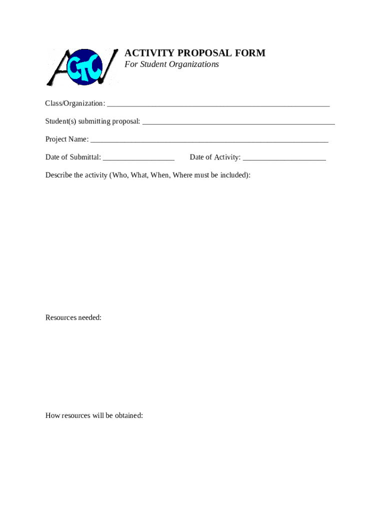 Student Activity Proposal/Poster Display Request Doc Template | pdfFiller