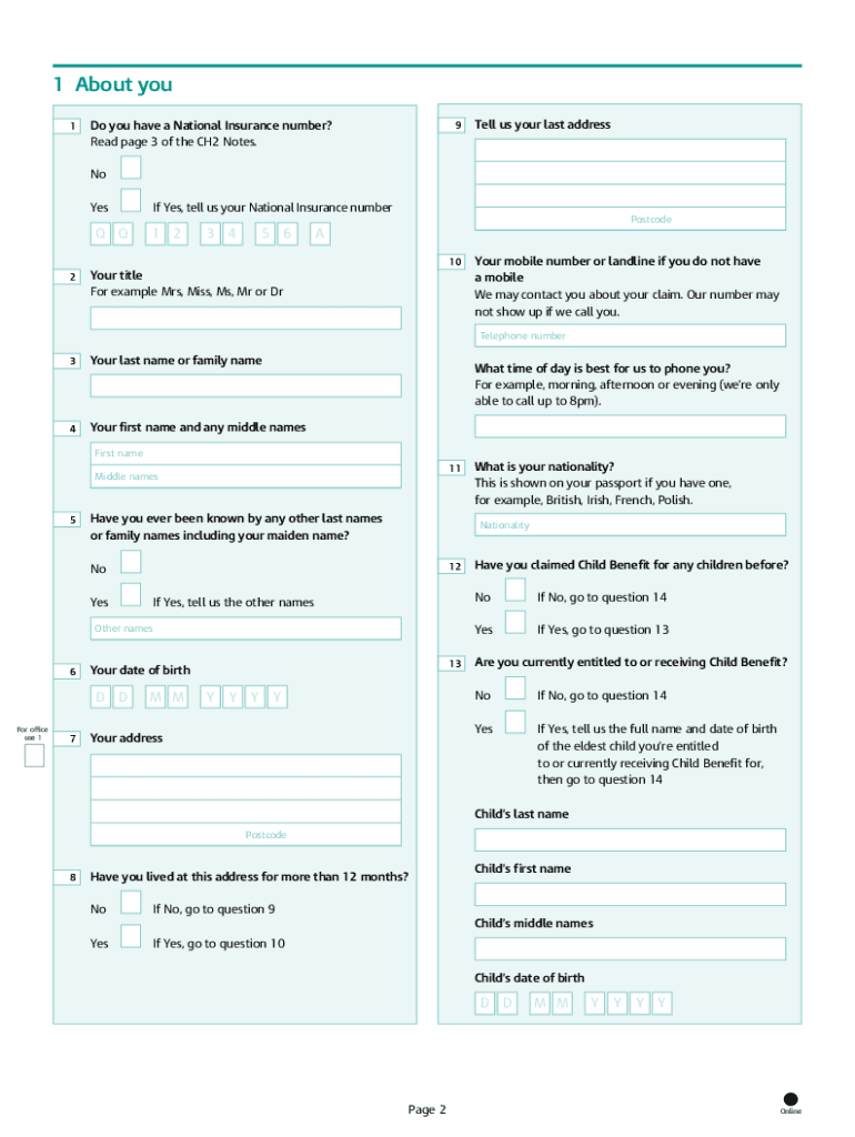 Child benefit application form online: Fill out & sign online | DocHub