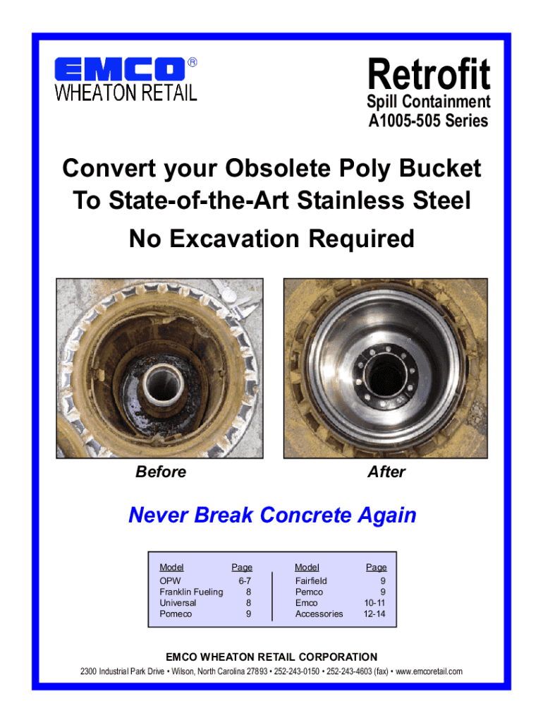 Fillable Online A1005-505 Retrofit Cut Sheet - doczz Fax Email Print - pdfFiller