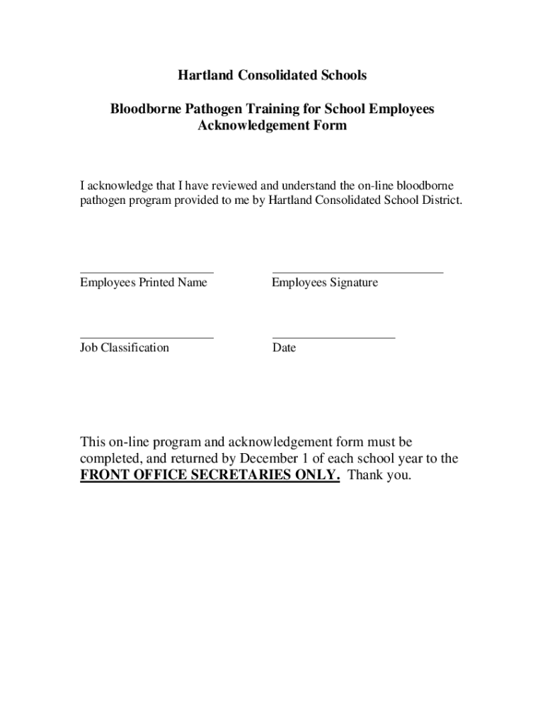 Fillable Online Acknowledgement of Training and Certificate of ...