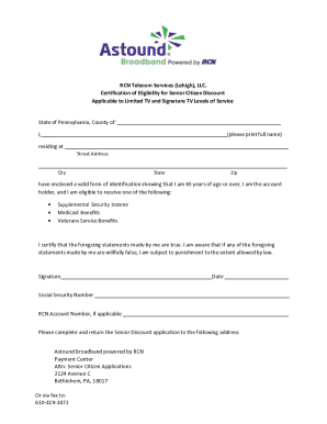 Fillable Online Senior Discount Form Fax Email Print - pdfFiller