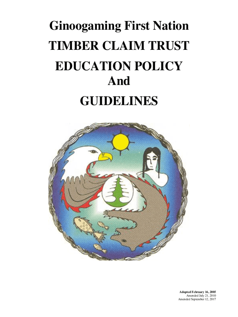 Fillable Online GINOOGAMING FIRST NATION TIMBER CLAIM TRUST Fax Email ...