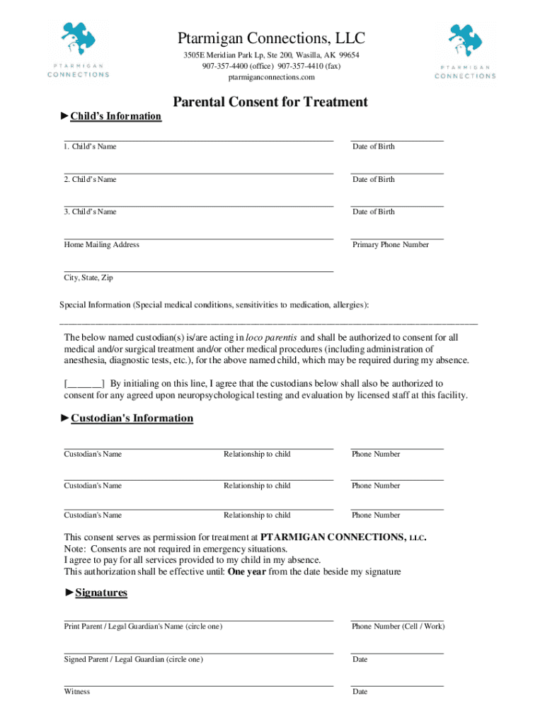 Fillable Online Parental Consent for Medical Treatment.doc Fax Email ...