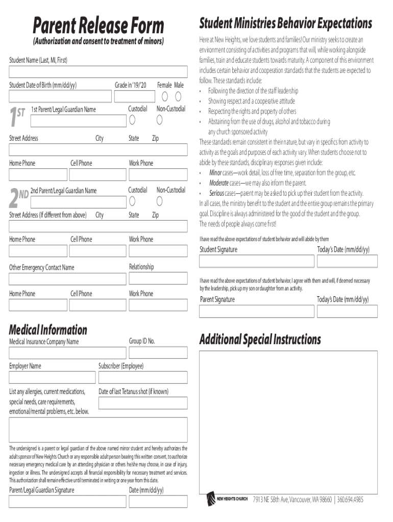 Fillable Online (Authorization and consent to treatment of minors) Fax ...