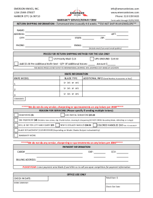 Fillable Online 310-539-5633 CUSTOM KNIFE SERVICE FORM Fax Email Print ...