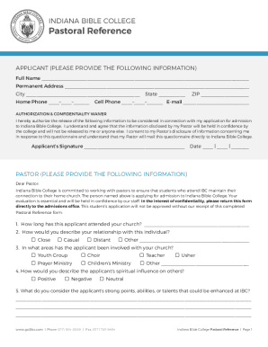 Fillable Online Contact - Indiana Bible College Online Learning Fax Email Print - pdfFiller