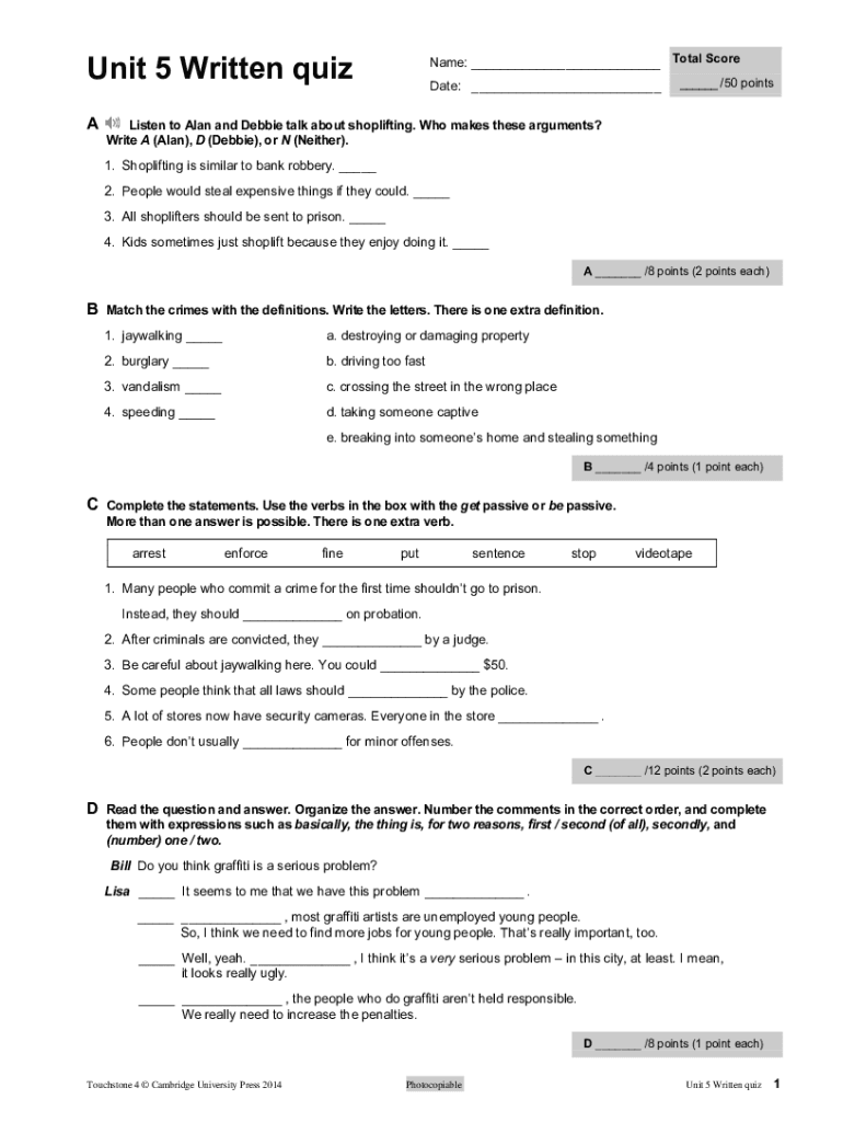 Fillable Online Teacher Scoring Section Date: Listen to Alan and Debbie ... Fax Email Print ...