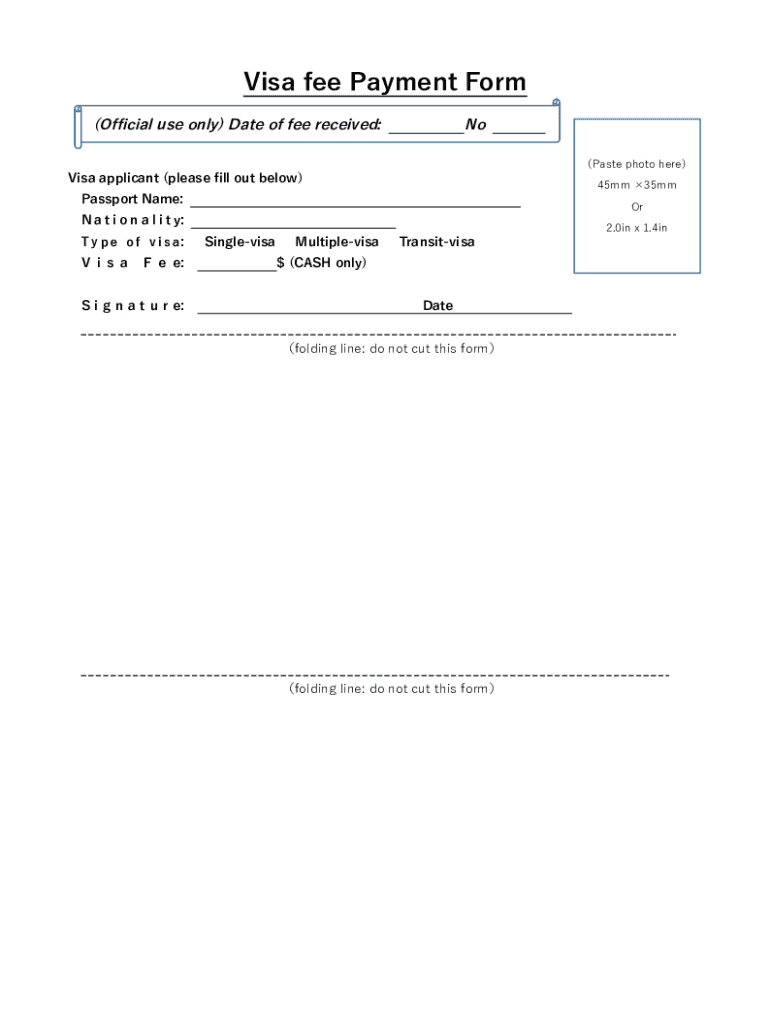 Fillable Online Visa fee Payment Form Fax Email Print - pdfFiller