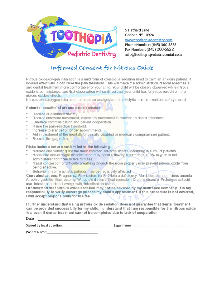 Fillable Online the Future: An Update on Nitrous Oxide/Oxygen Sedation ...