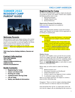 Fillable Online YMCA CAMP HARRISON Fax Email Print - pdfFiller