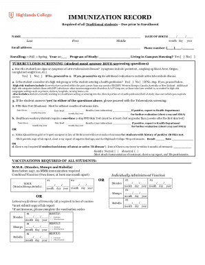 Fillable Online Mandatory Immunization Form Fax Email Print - pdfFiller