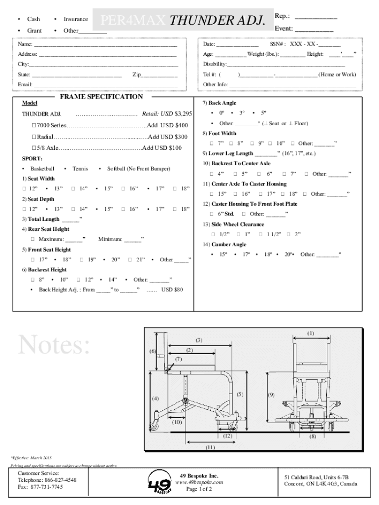 Fillable Online Thunder Adjustable Fax Email Print - pdfFiller