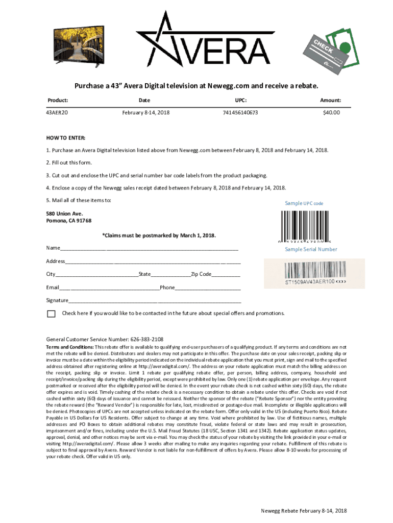 Fillable Online Purchase a 43 Avera Digital television at ... Fax Email ...