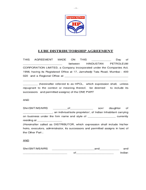 Fillable Online Distributorship Agreement India Fax Email Print - pdfFiller