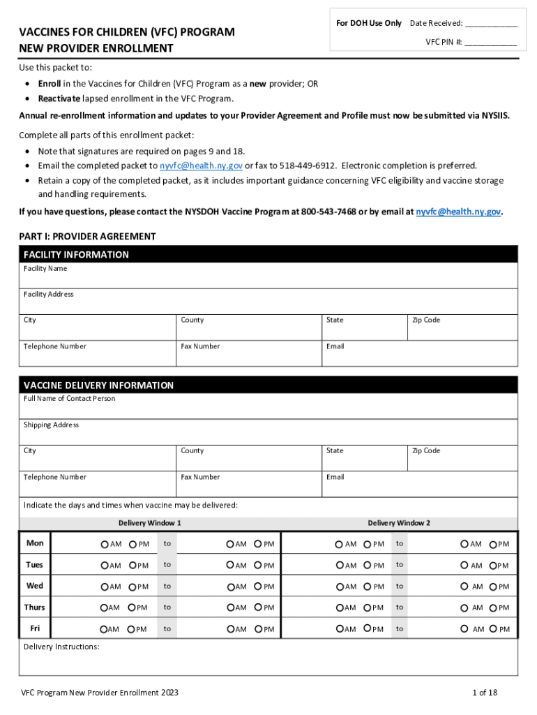 Fillable Online Vaccines for Children (VFC): Information for Providers ...