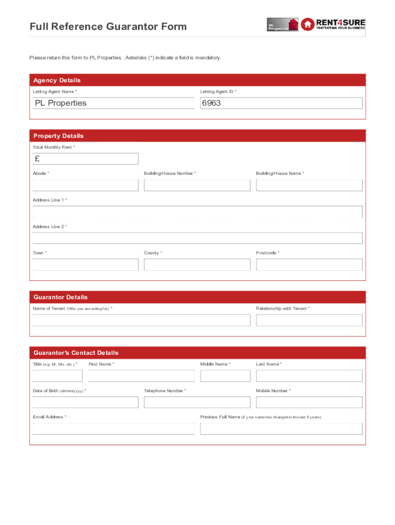 Fillable Online Guarantor Application Form.pdf Fax Email Print - pdfFiller