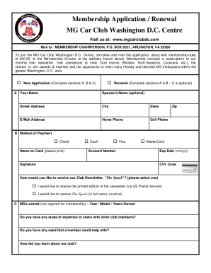 Fillable Online MGCCWDCC Membership Form. Membership Form Fax Email Print - pdfFiller
