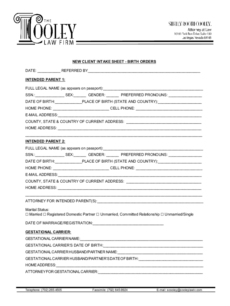 Fillable Online New Client Intake Form (Adult) Fax Email Print - pdfFiller