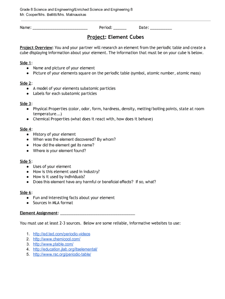 Fillable Online Ch. 5, The Periodic Table (Mrs. Sample) Flashcards Fax ...