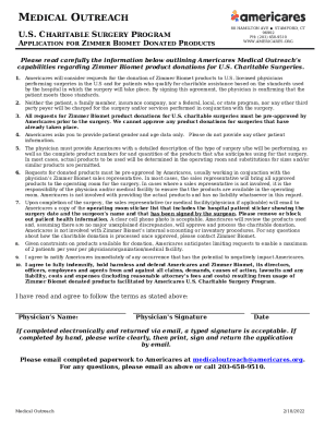 MEDICAL OUTREACH PROGRAM APPLICATION Doc Template | pdfFiller