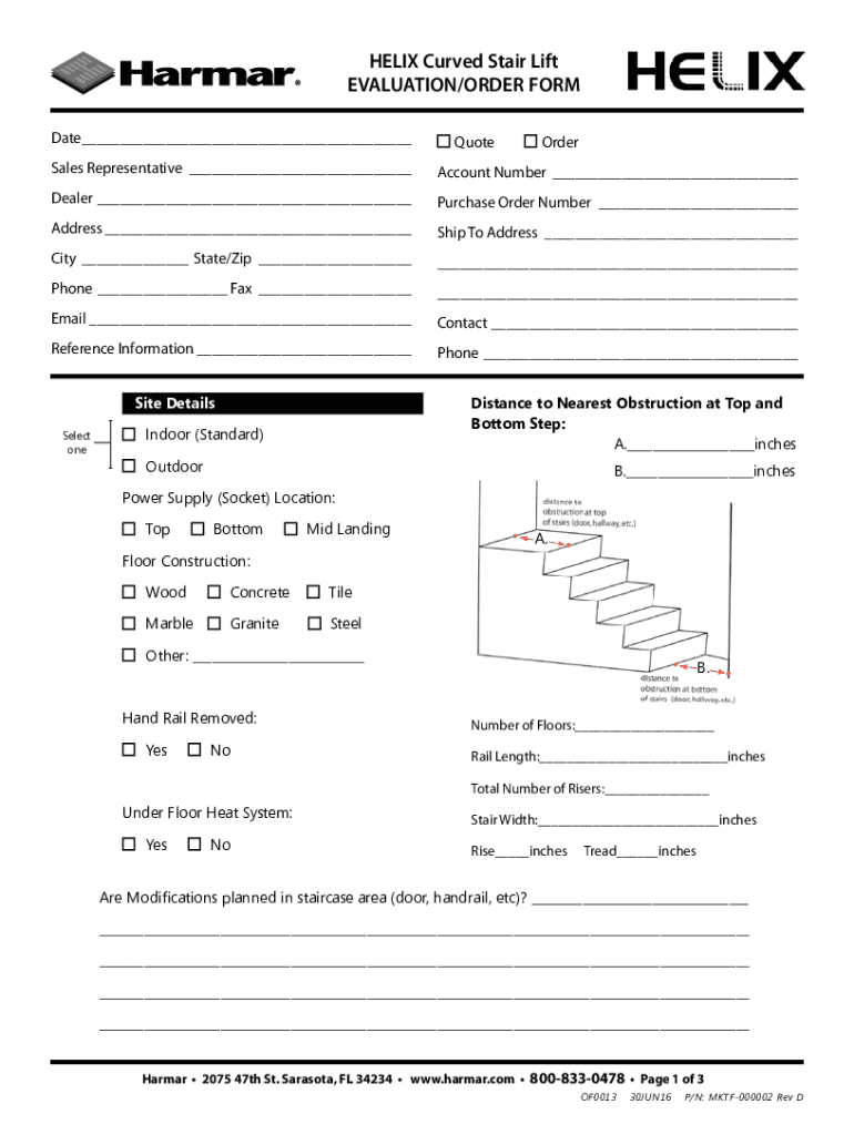 Fillable Online STAIRLIFT SERVICE TRAINING - Mobility tech reference ...