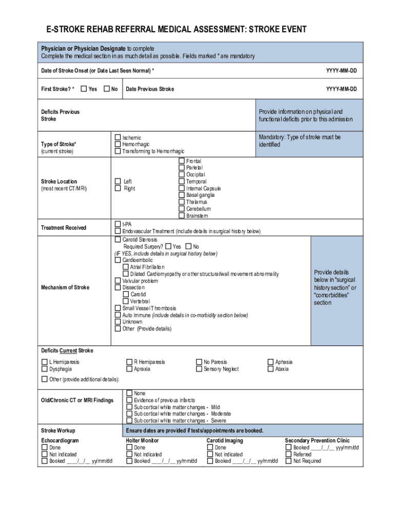 Fillable Online A Guide to Stroke Rehabilitation: Take Charge of Your ...