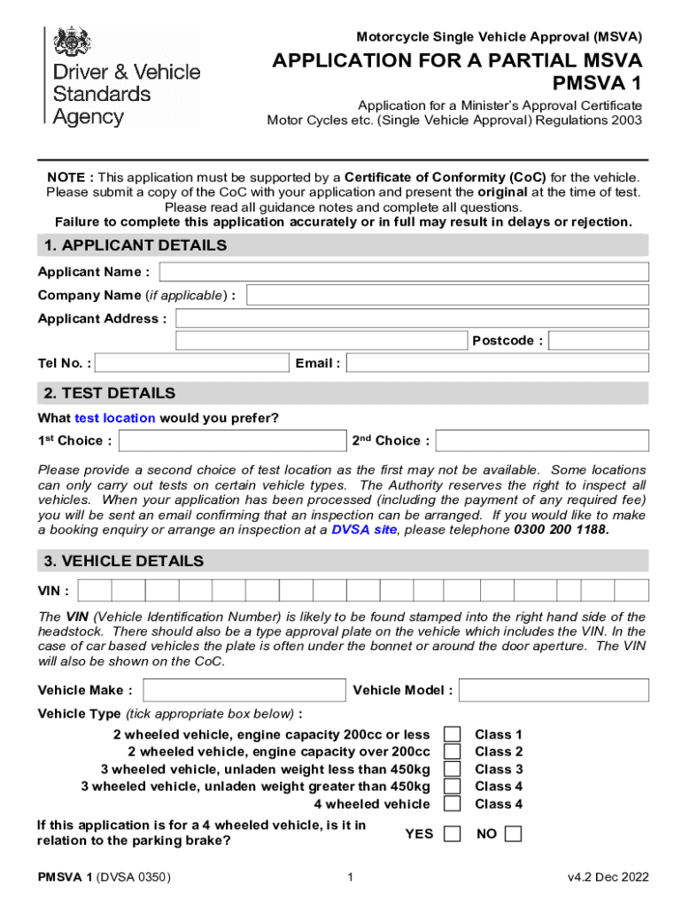 Fillable Online Application for a Ministers Approval Certificate (MSVA ...
