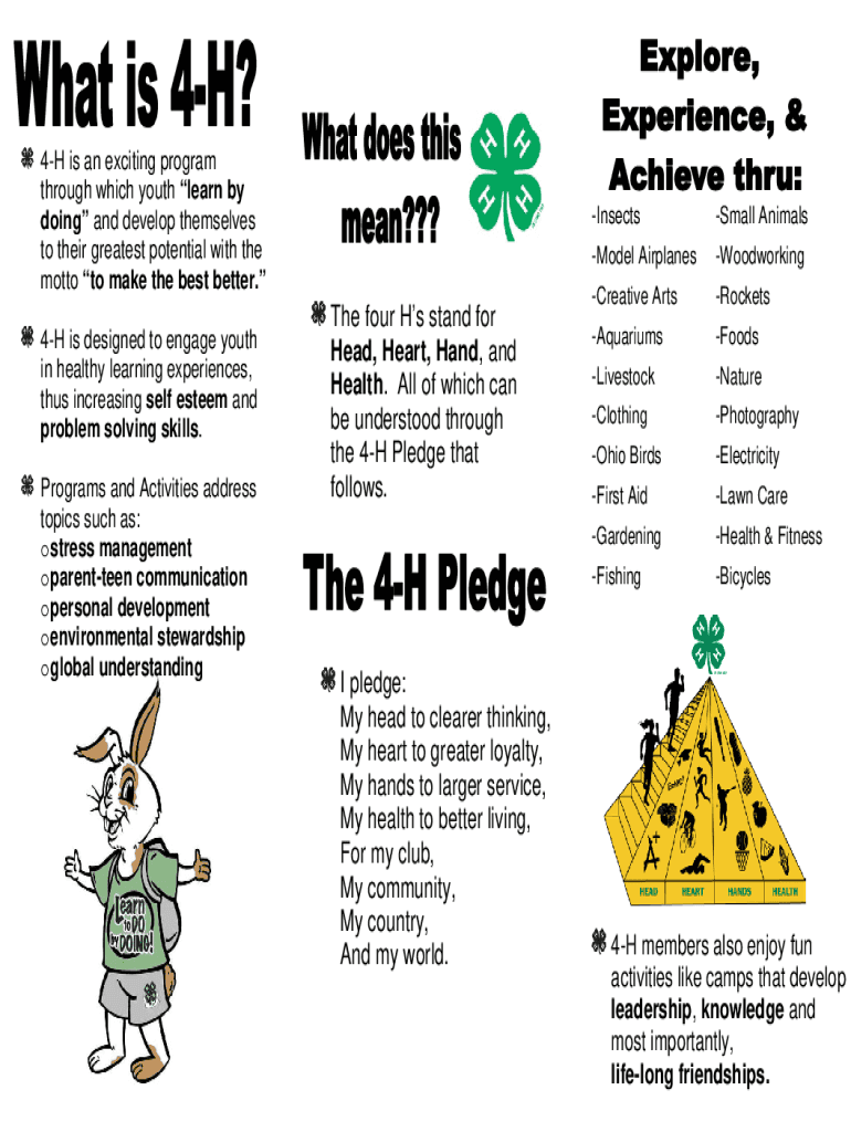 Fillable Online 4-H Thrive - University of California 4-H Youth ...