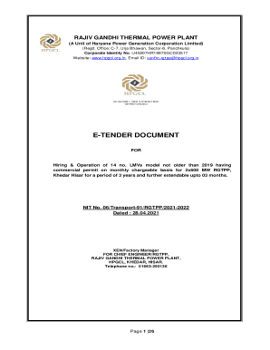 Fillable Online hpgcl org Page 1 26 RAJIV GANDHI THERMAL POWER PLANT (A ... Fax Email Print ...