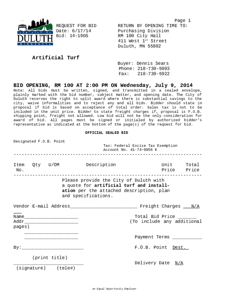 Artificial Turf Doc Template | pdfFiller