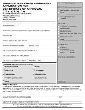 Fillable Online Get a Certificate of Approval (CEA) - Miami Fax Email ...