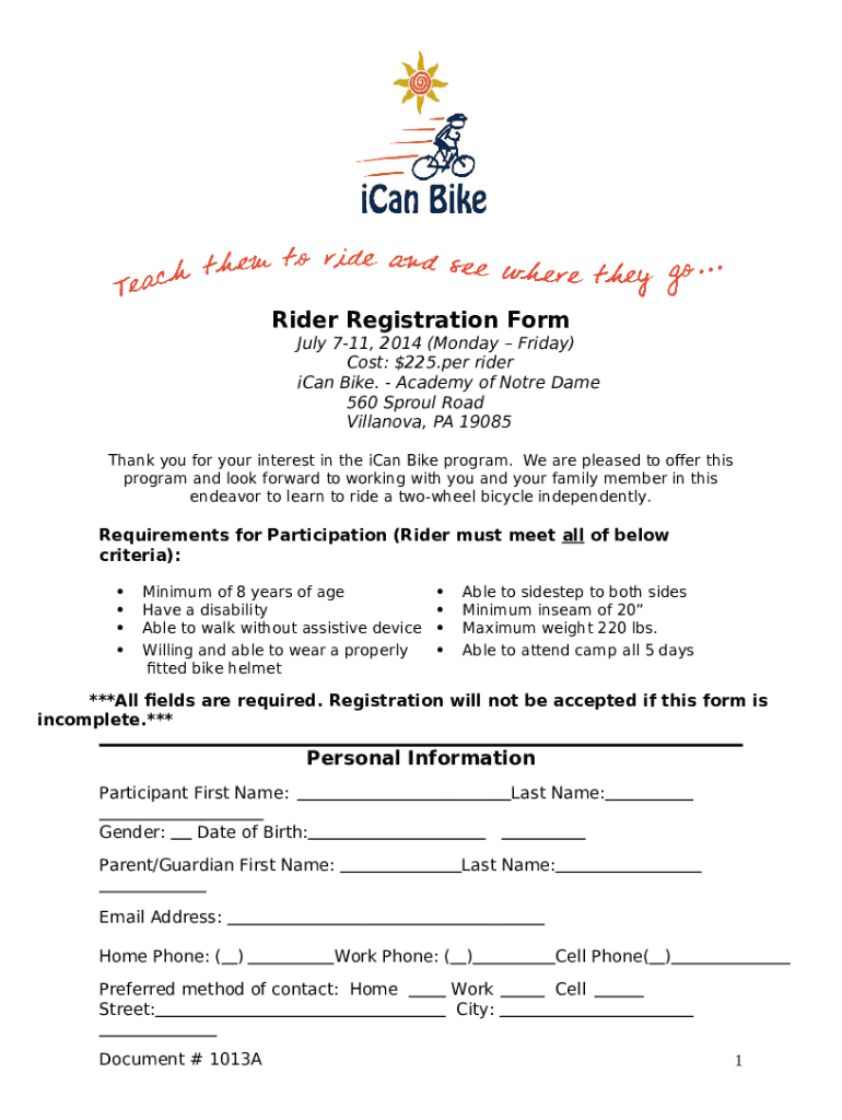 Many people with Down syndrome can't ride a bicycle. ... Doc Template | pdfFiller