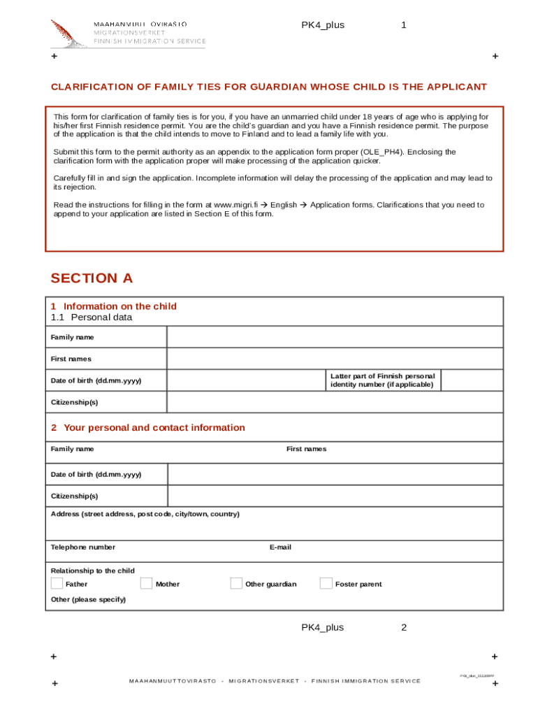 Get the free This for clarification of family ties is for you, if ... Doc Template | pdfFiller