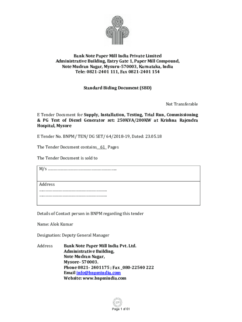 Fillable Online Bank Note Paper Mill INDIA Pvt Ltd in Mudran Nagar ...