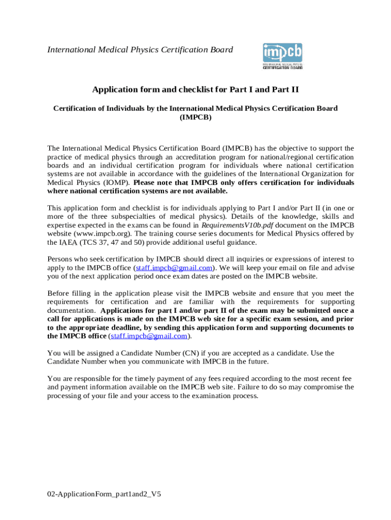 Model for the Medical Physics Certification Process Doc Template | pdfFiller