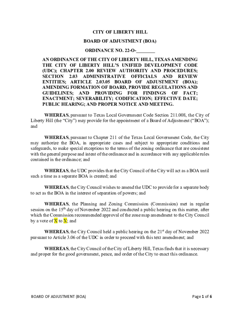 Fillable Online Unified Development Code; and Zoning and Subdivision ...