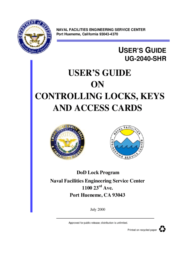 Fillable Online UG-2040-SHR - User's Guide on Controlling Locks, Keys and ... Fax Email Print ...